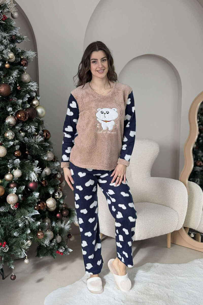 LOOK AT THE MOON WOMEN PYJAMAS BEIGE/BEZHE PYJAMAS KLAUDIO FASHION AN-7712