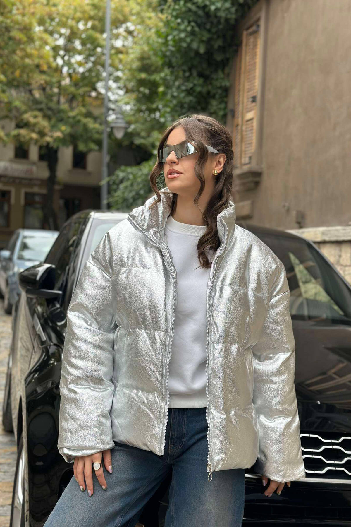 Silver jacket women store