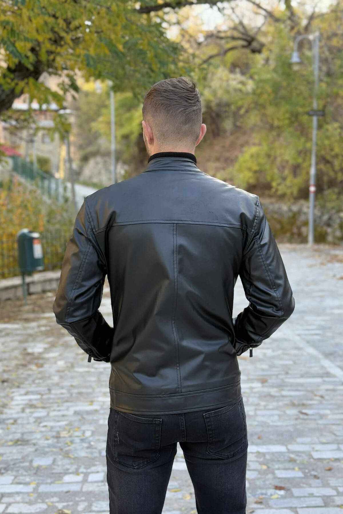 SIMPLE BIKER MEN JACKET BLACK/ E ZEZE JACKETS KLAUDIO FASHION GA-763