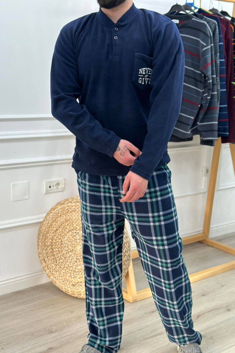 SIMPLE DESIGN MEN PYJAMAS DARK DARK BLUE PYJAMAS LI-18207