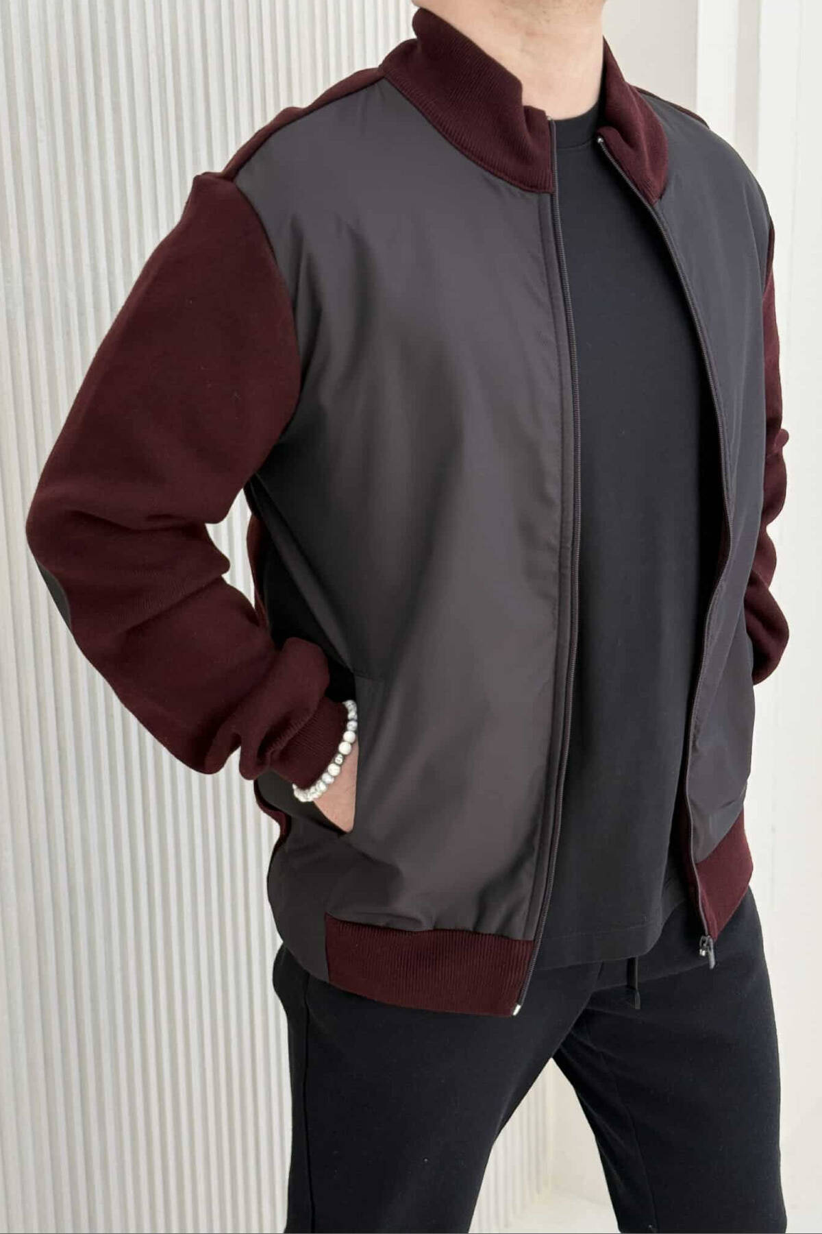 SIMPLE ZIPPER SIMPLE MEN JACKET BURGUNDY/VISHNJE JACKETS KLAUDIO ...